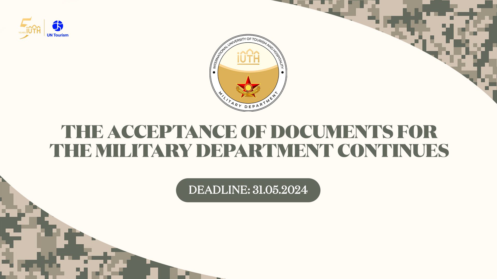 The acceptance of documents for the Military Department continues ...